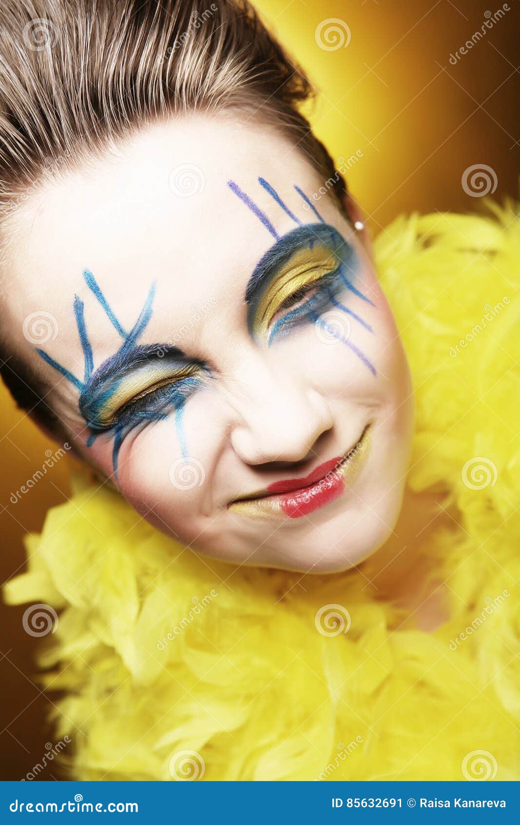 Girl with creative visage stock image. Image of fashion - 85632691