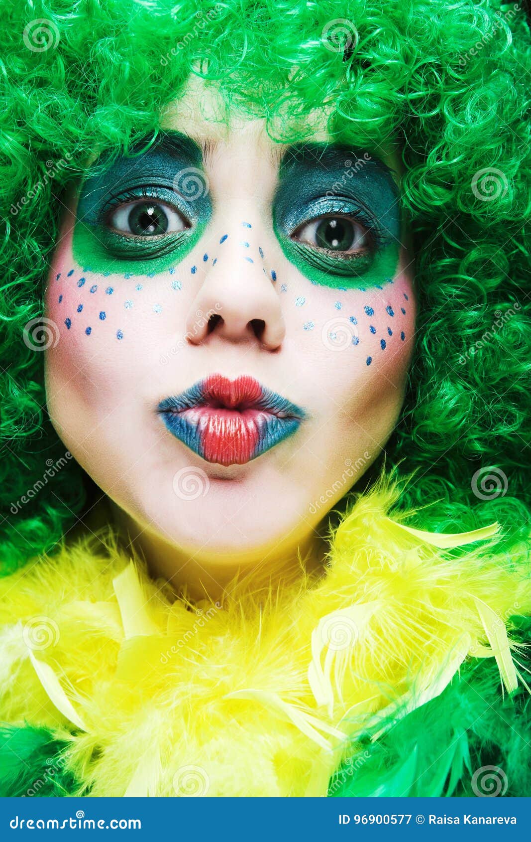 Girl with creative visage stock image. Image of luxury - 96900577