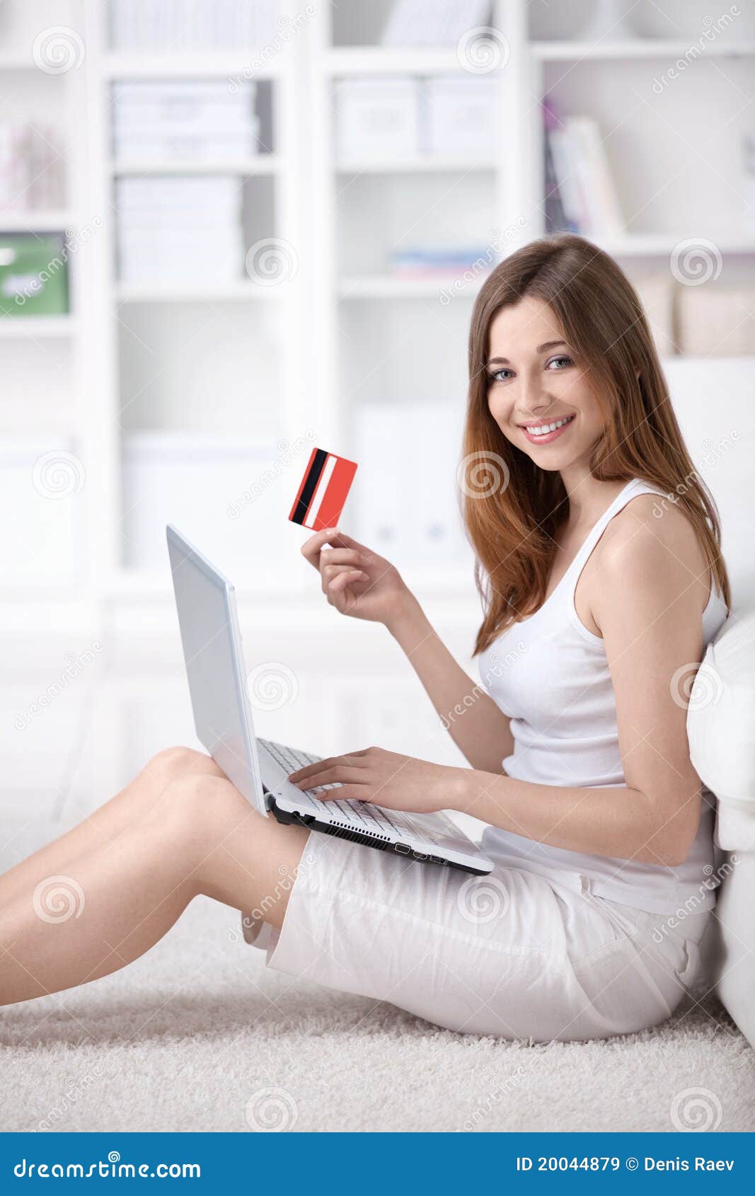 Girl with credit card stock image. Image of buying, happiness - 20044879