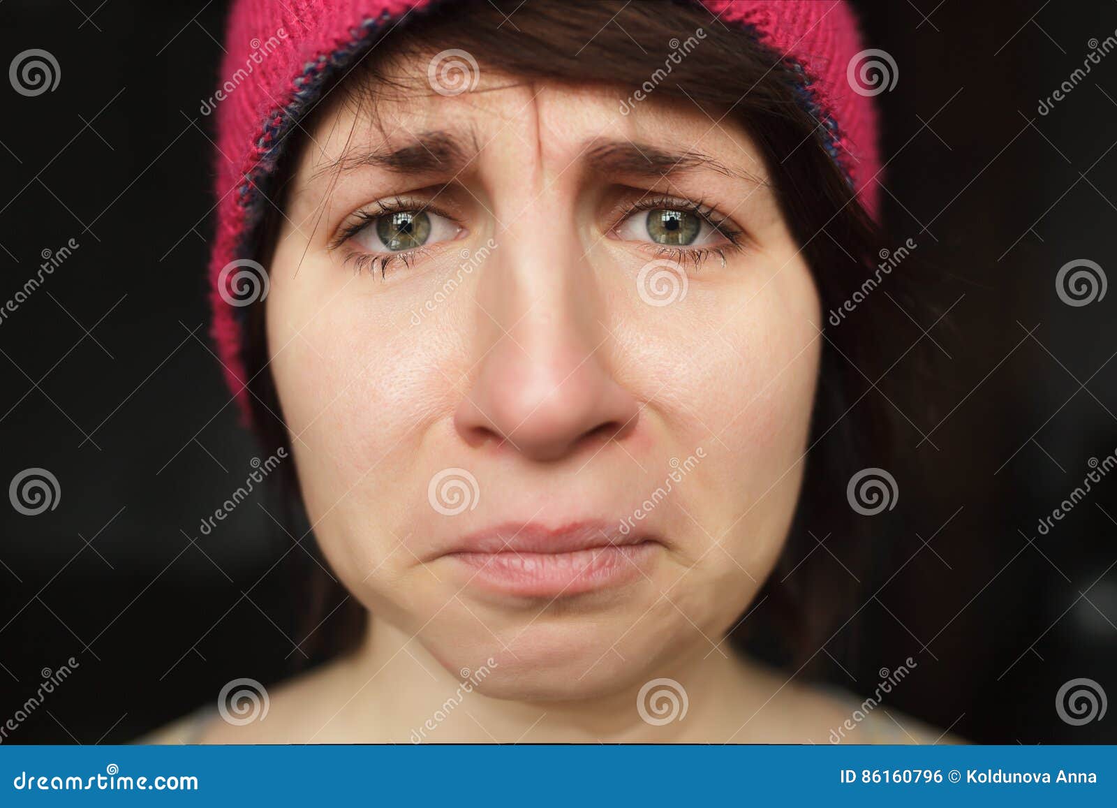 Girl cries in frustration. stock photo. Image of pain - 86160796