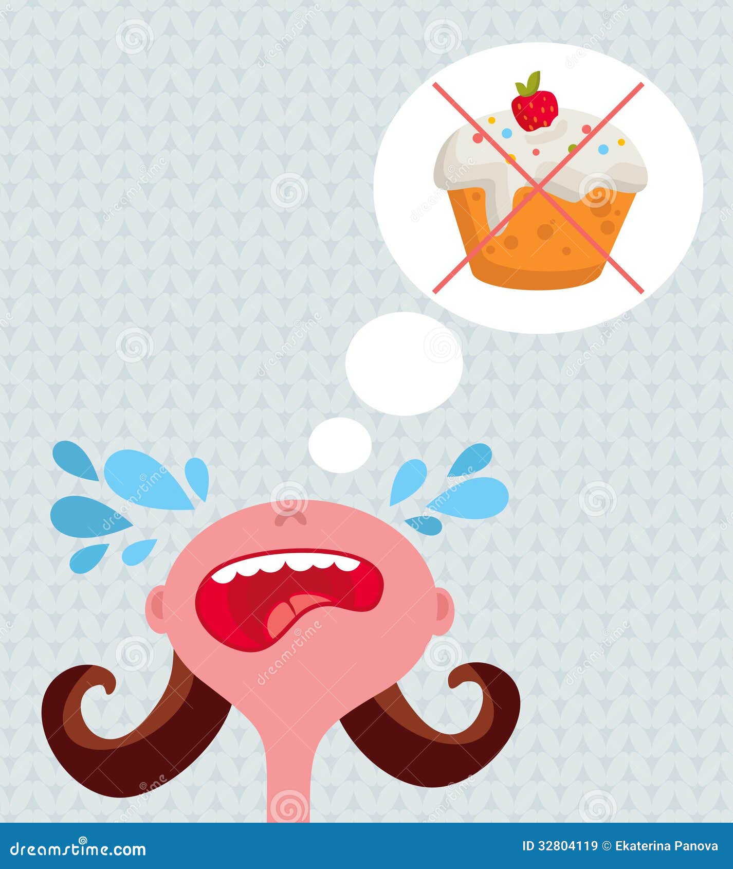 Girl Cries about Sweet Cake. Stock Vector - Illustration of pattern ...