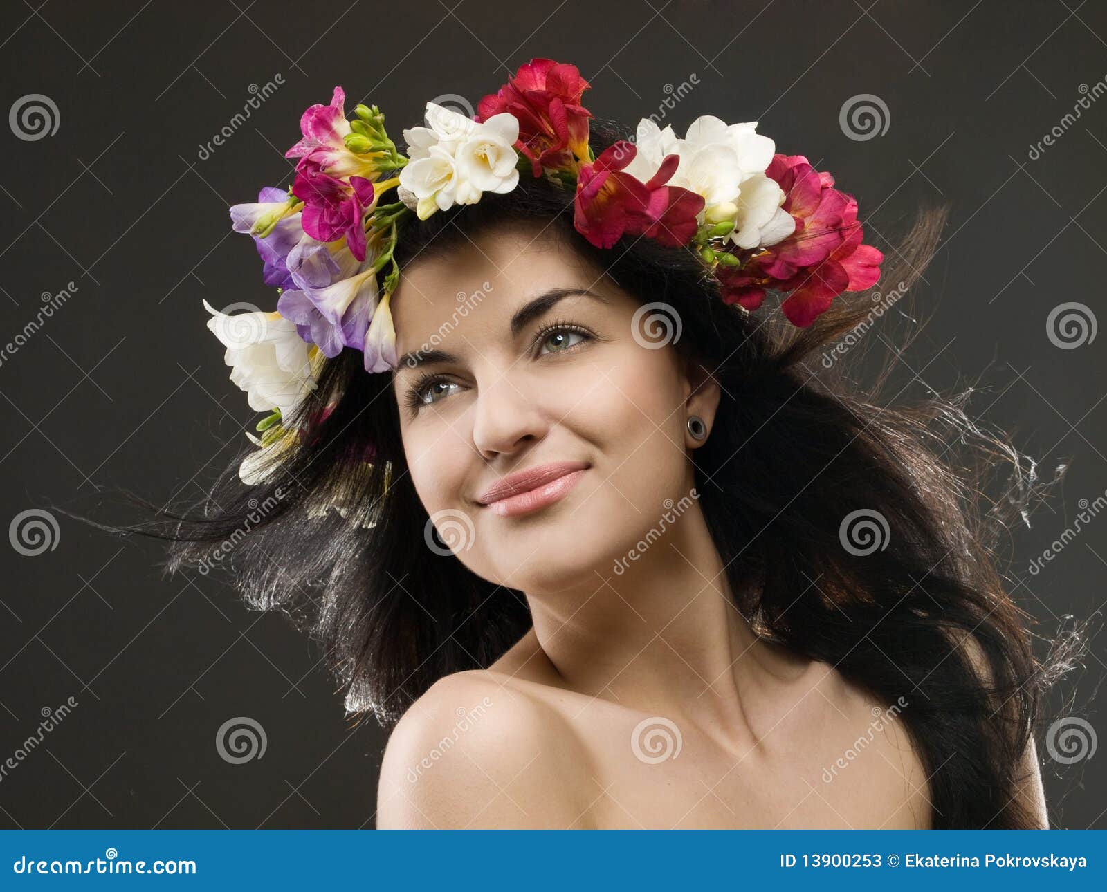 Girl with crown stock image. Image of relaxation, flower - 13900253