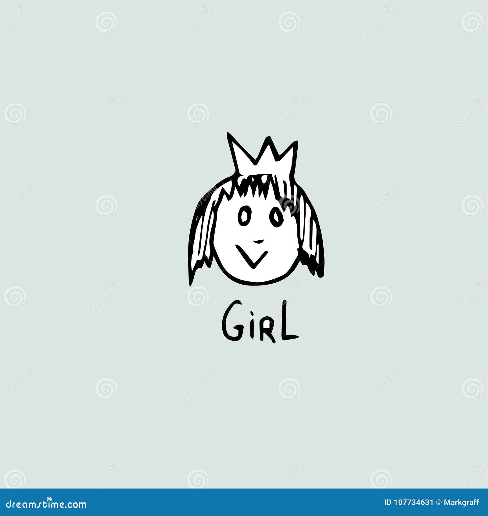 Girl in the Crown, Drawing and Inscription Stock Vector - Illustration ...