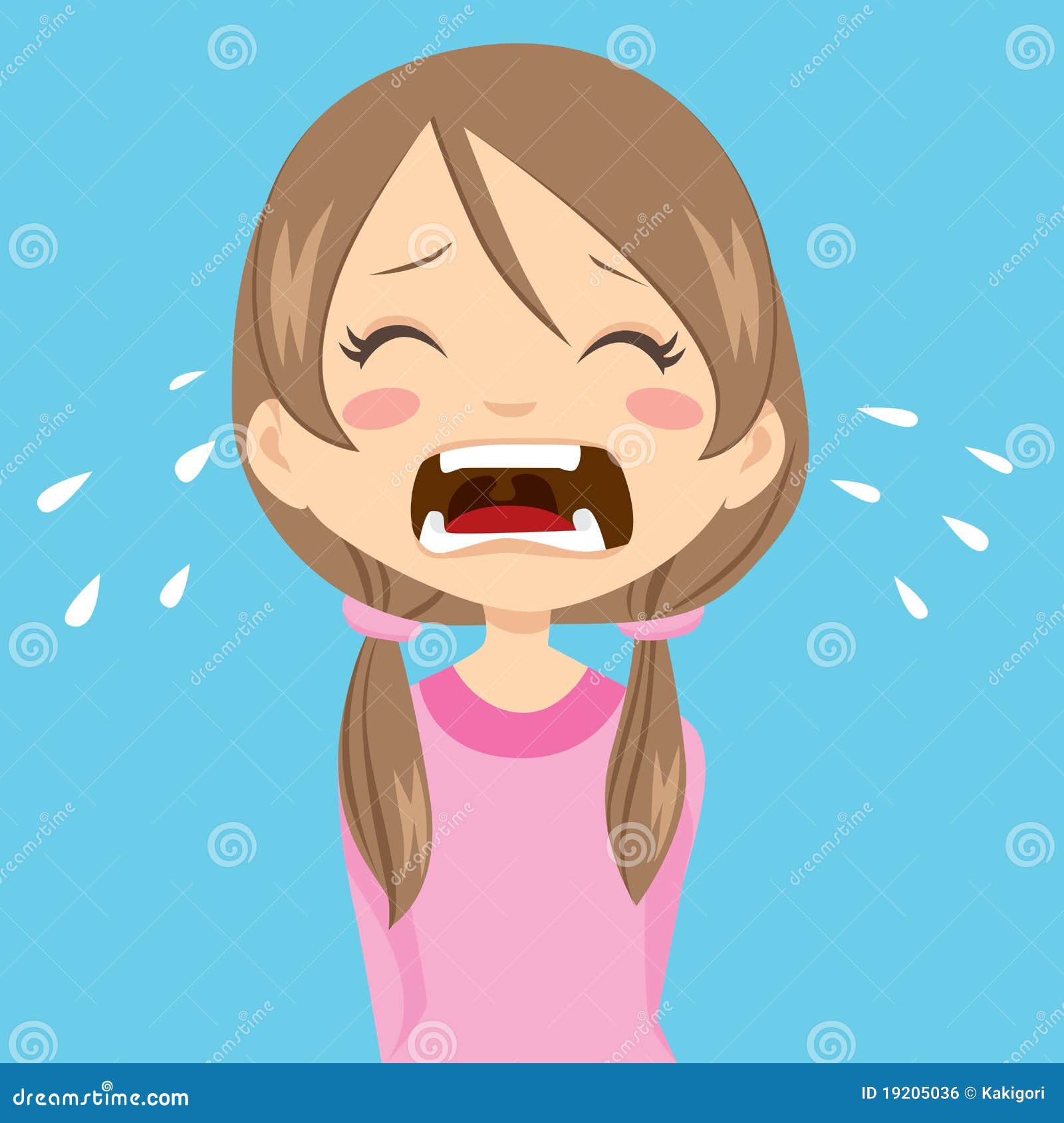 Girl Crying stock vector. Illustration of female, pretty - 19205036