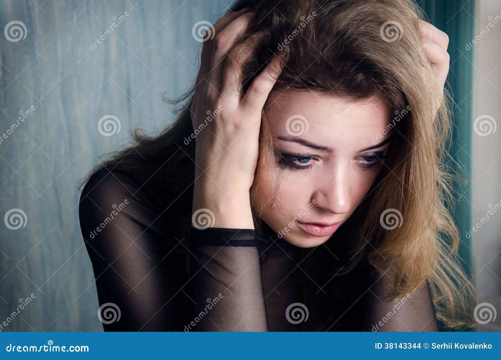 Girl crying stock photo. Image of girl, makeup, tears - 38143344