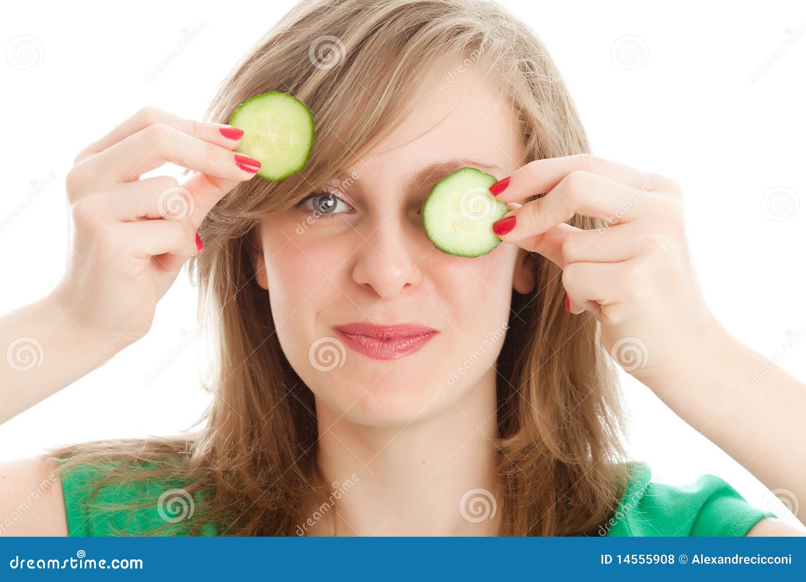 Girl with a cucumber stock photo. Image of cucumber, human - 14555908