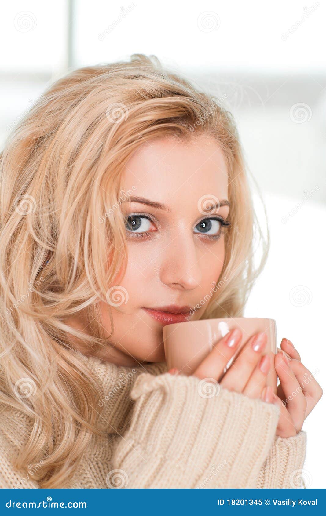 Girl with cup stock image. Image of caucasian, holding - 18201345