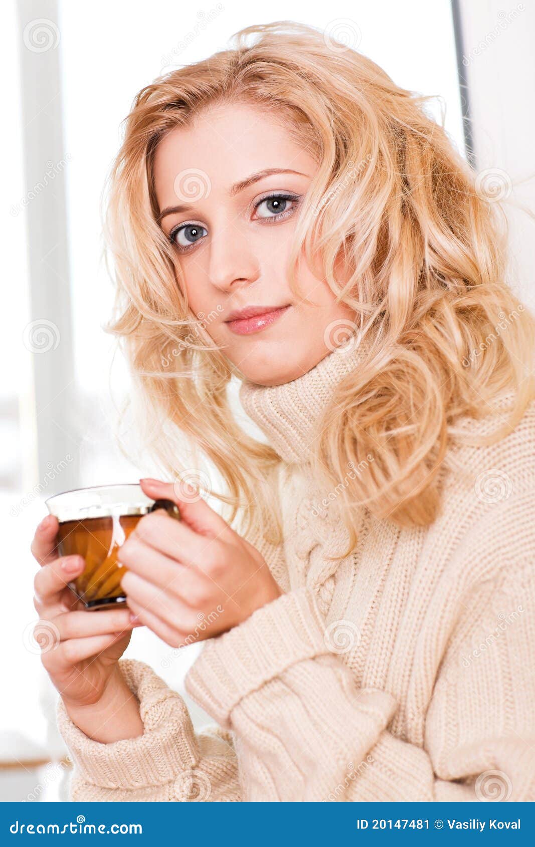 Girl with cup stock image. Image of glass, color, beauty - 20147481