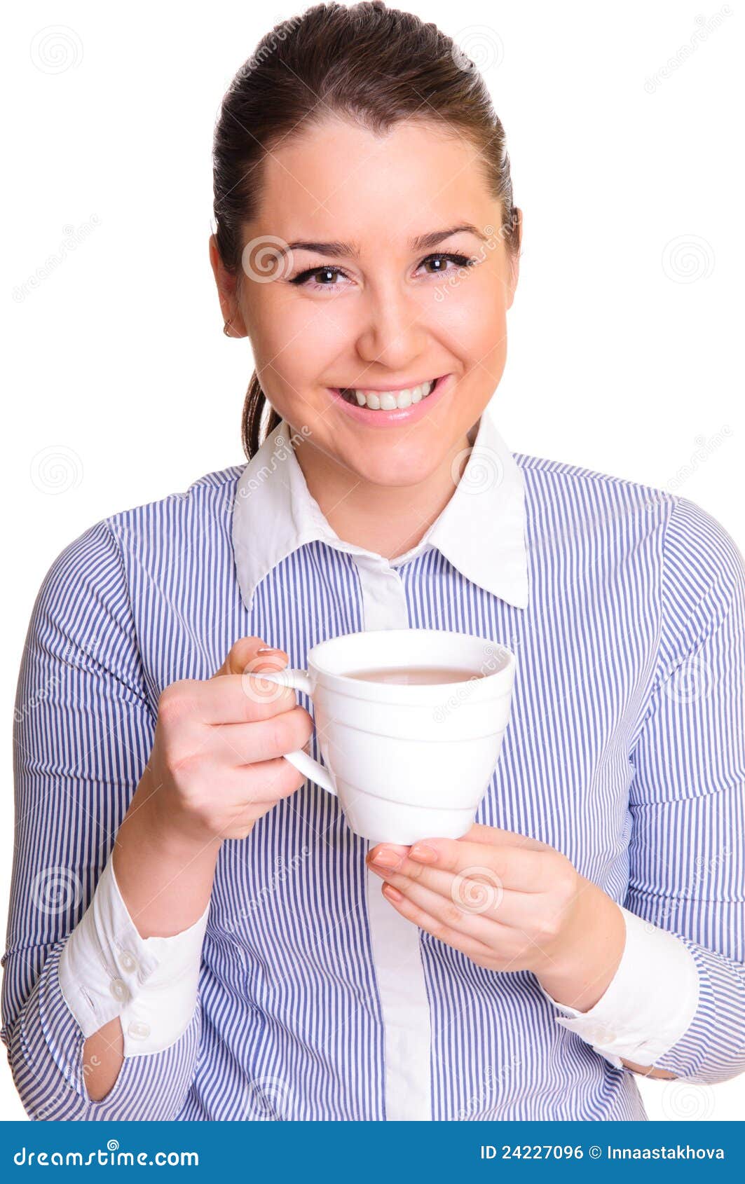 Girl with a cup of tea stock photo. Image of happiness - 24227096