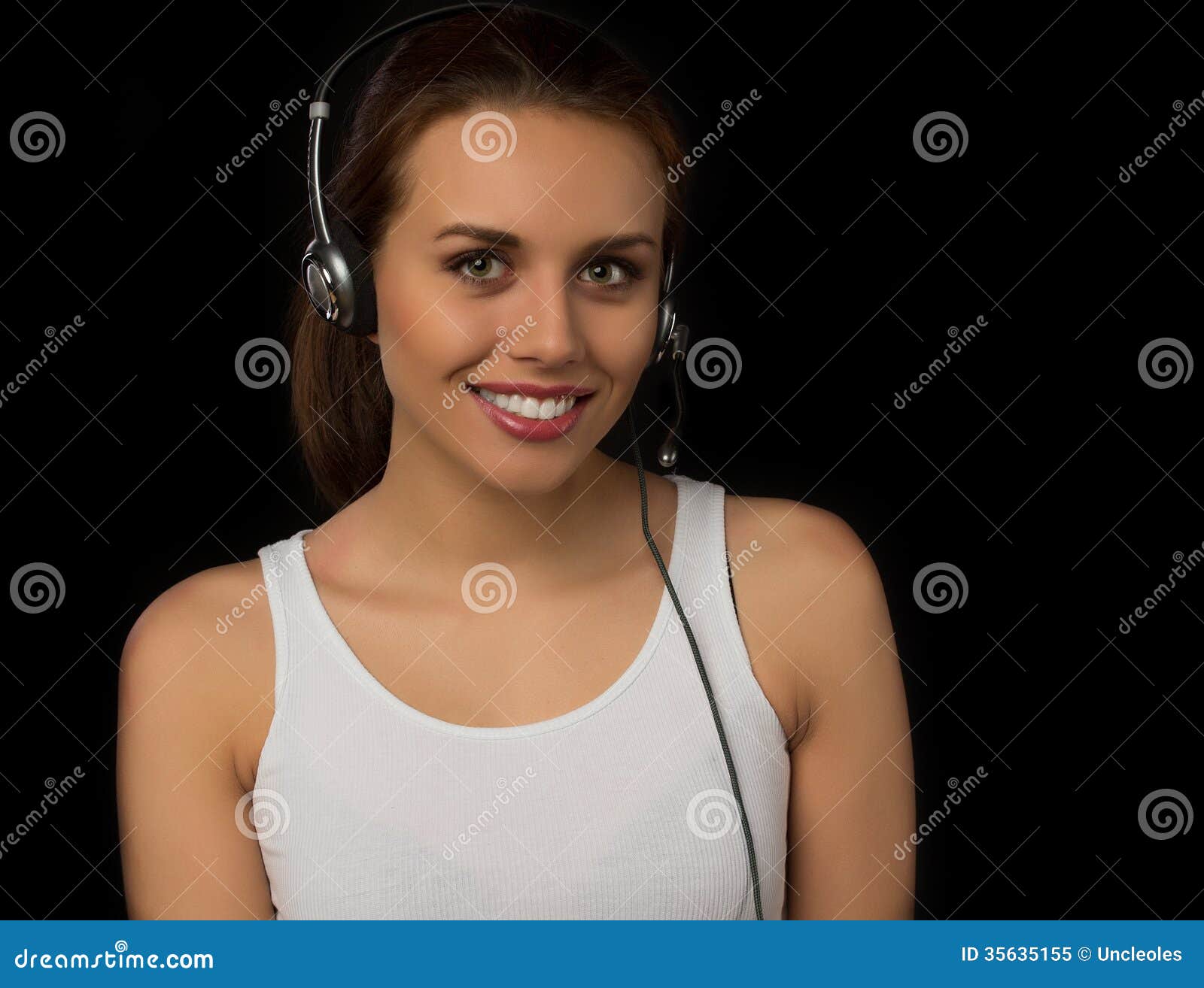 Girl from Customer Services Stock Image - Image of black, businesswoman ...