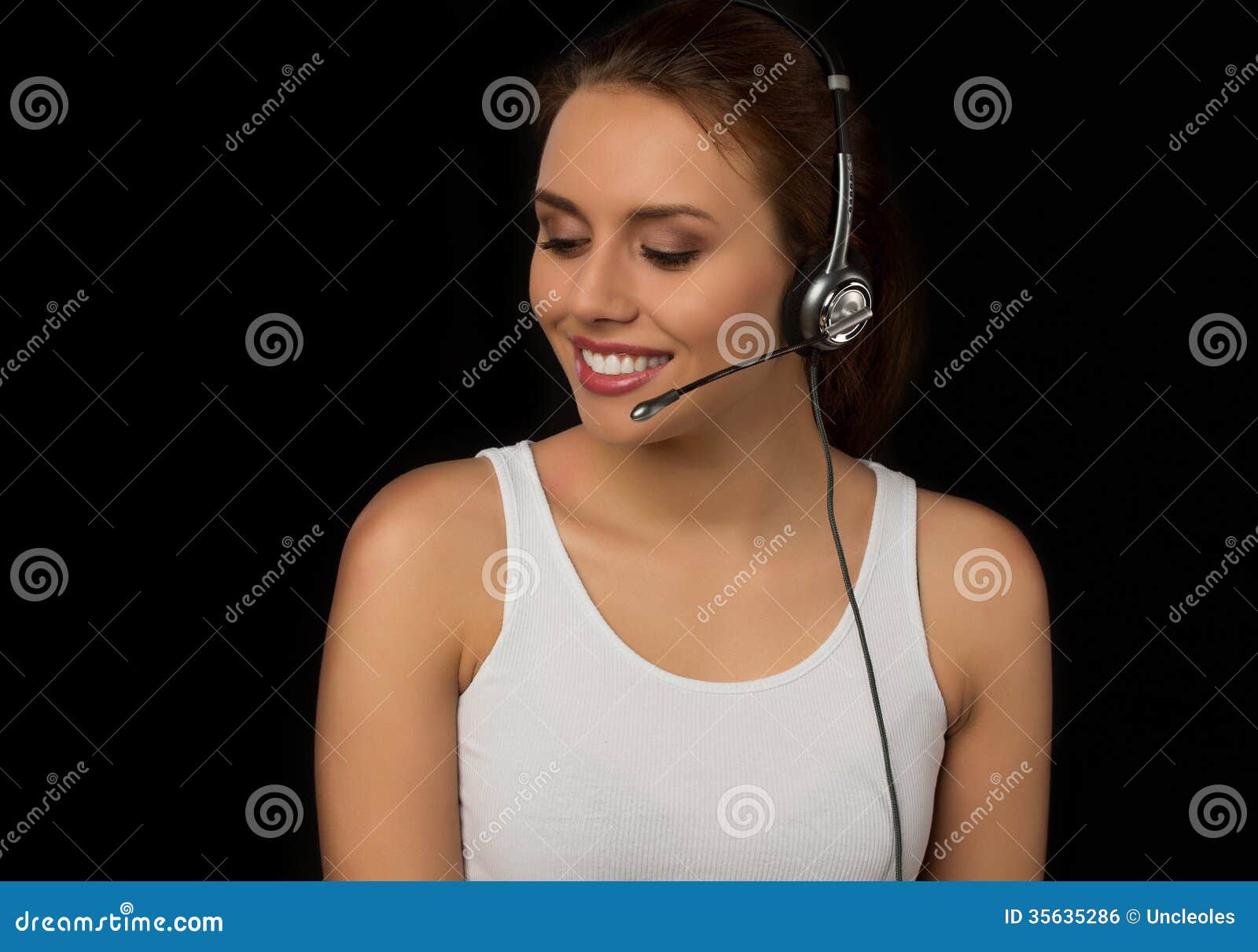 Girl from Customer Services Stock Photo - Image of businesswoman, face ...
