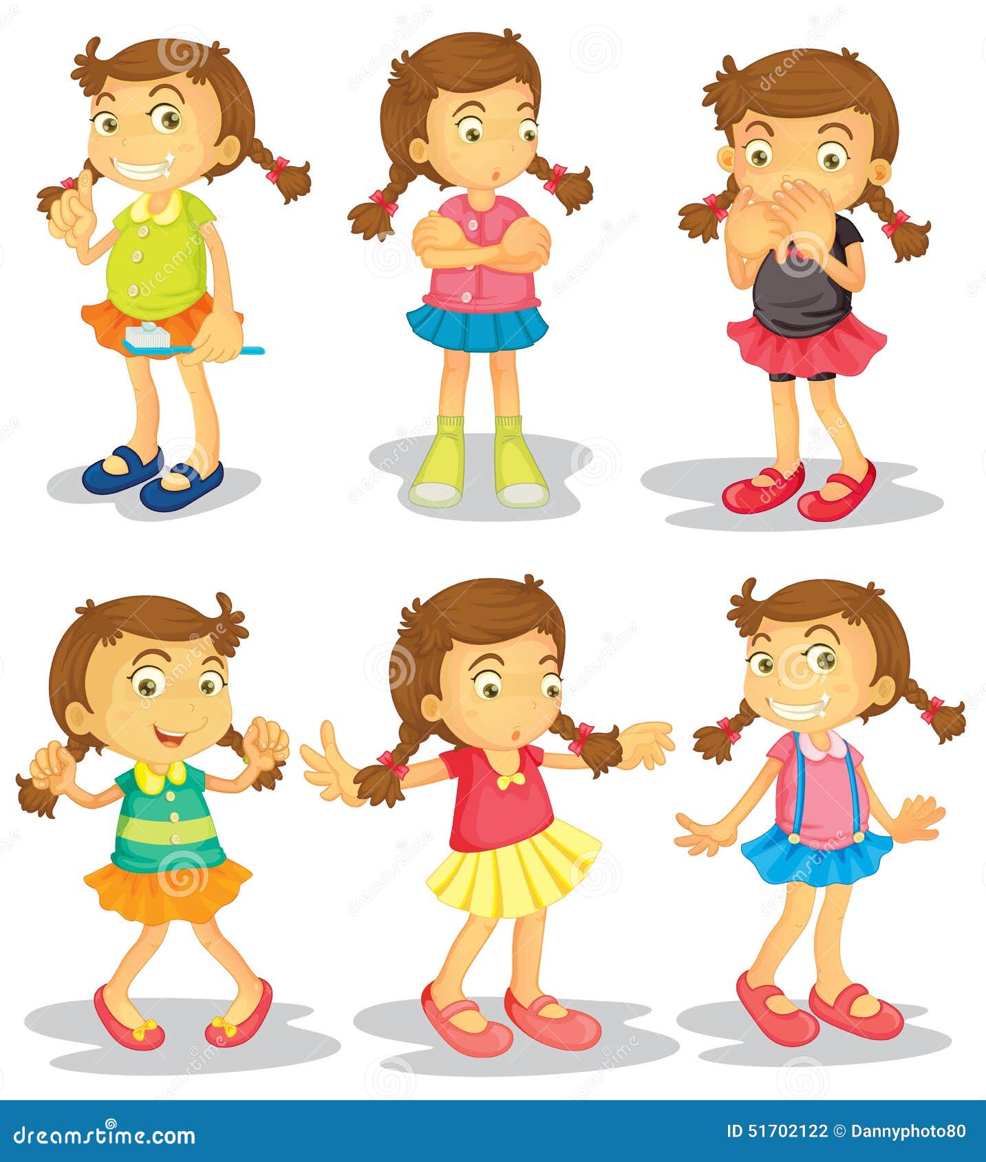 Girl stock vector. Illustration of cartoon, cute, childhood - 51702122