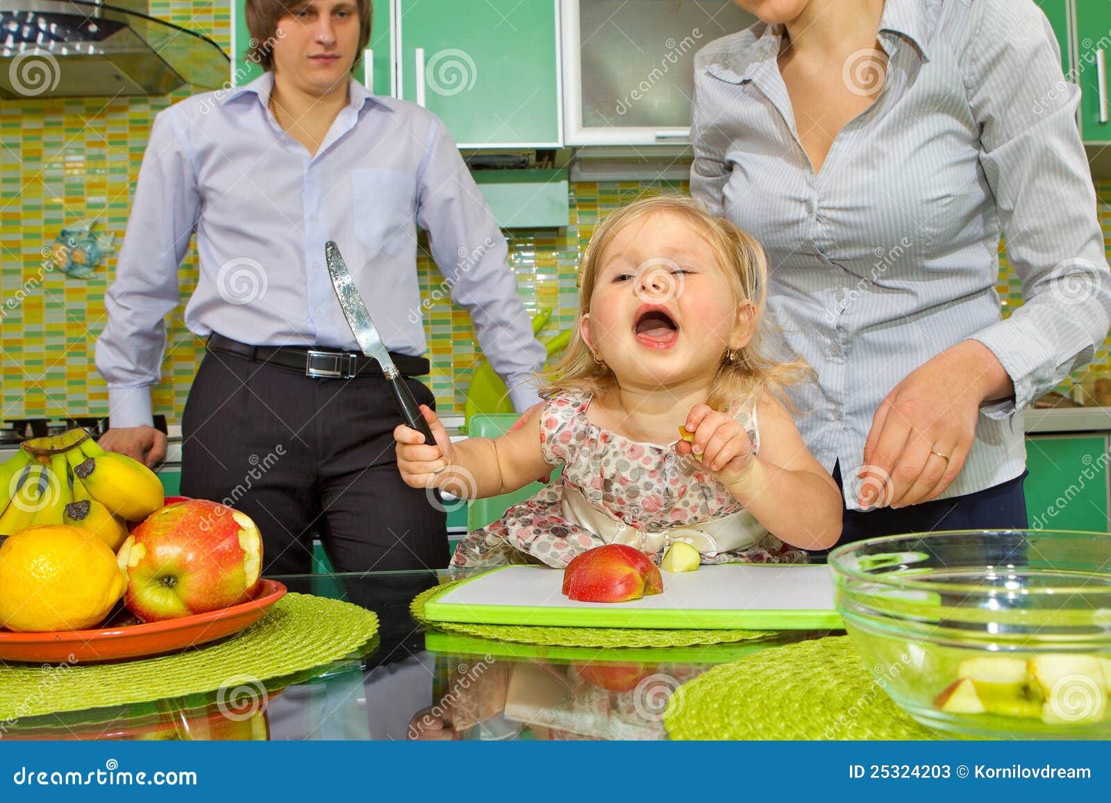 Girl cutting fruits stock image. Image of nourishment - 25324203