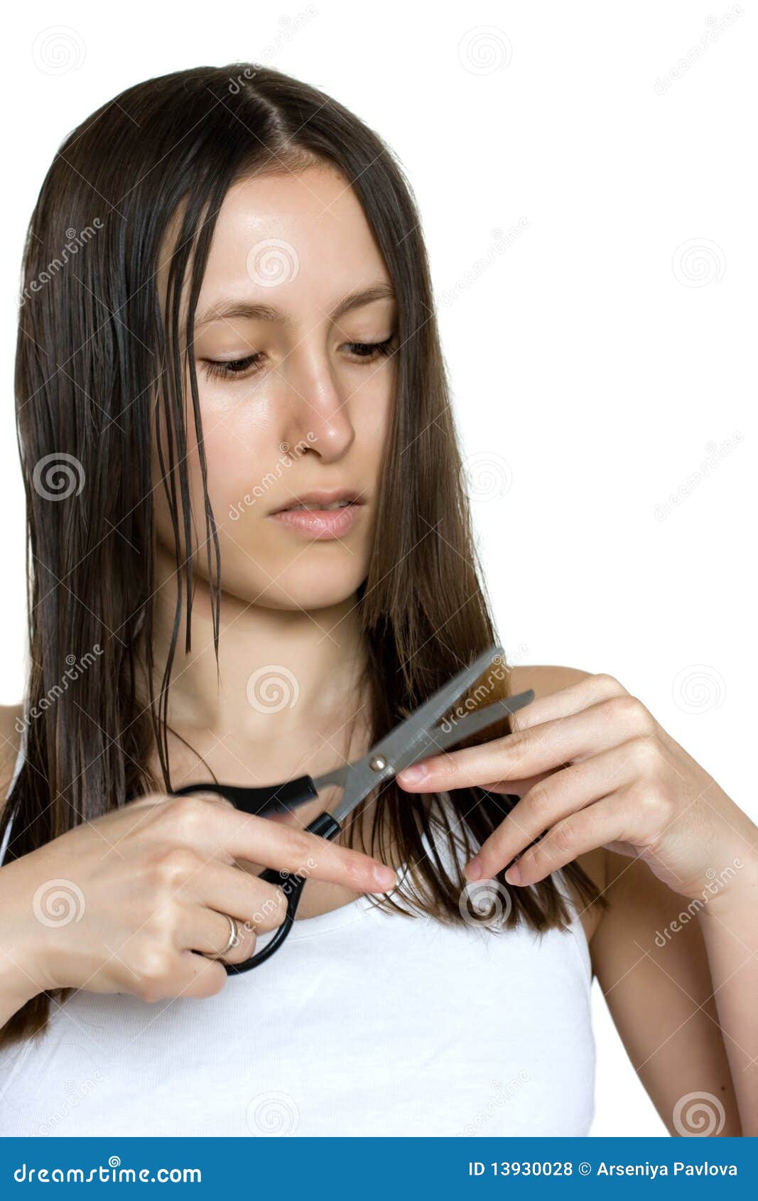 Girl cutting hair stock photo. Image of care, feminine - 13930028