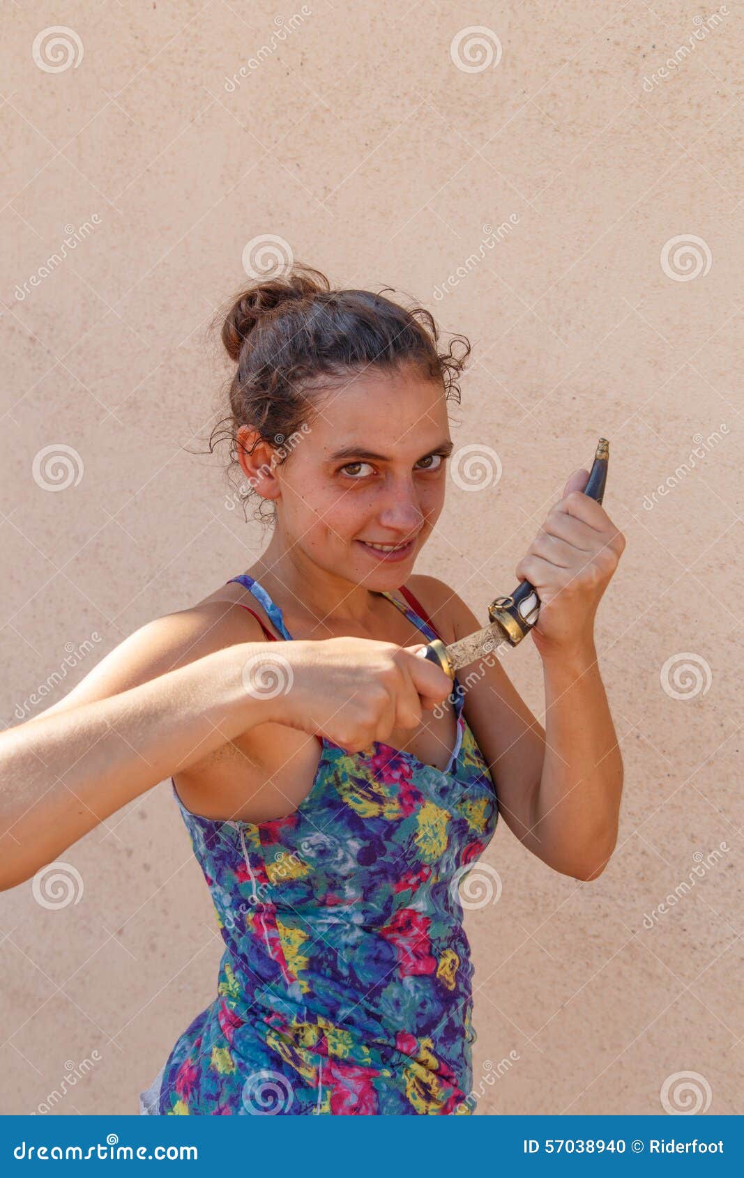Girl with a dagge knife stock photo. Image of aggressive - 57038940