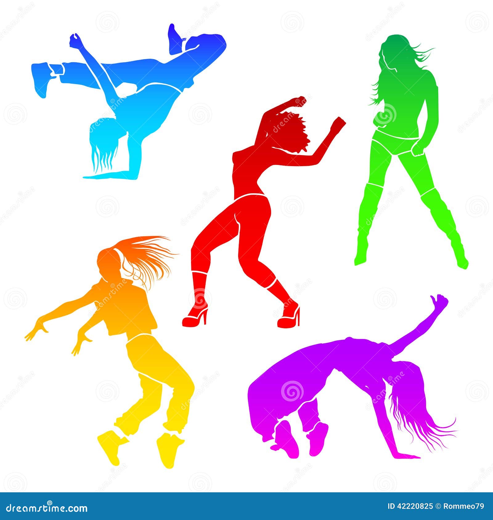Girl dance stock vector. Illustration of fitness, blue - 42220825