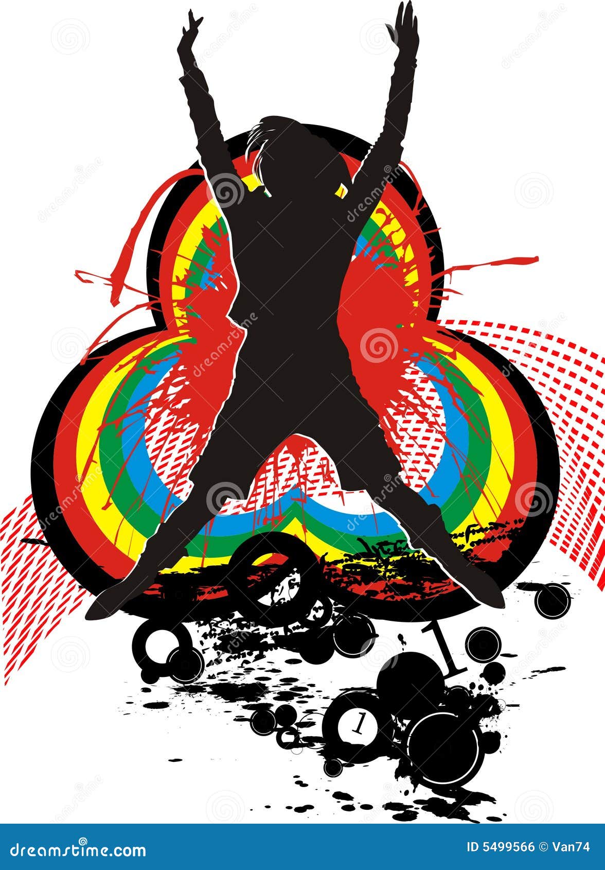 Girl and Dance of the Rainbow Stock Vector - Illustration of turnips ...