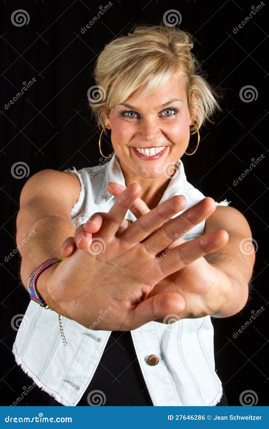 Girl dancing stock photo. Image of blond, studio, happy - 27646286