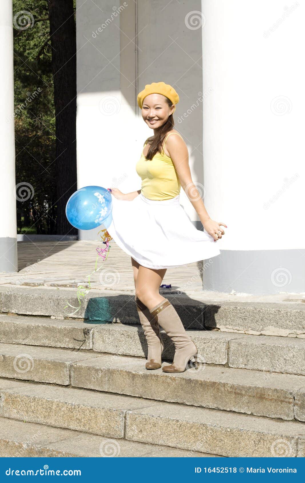 Girl dancing with balloon stock photo. Image of outdoor - 16452518