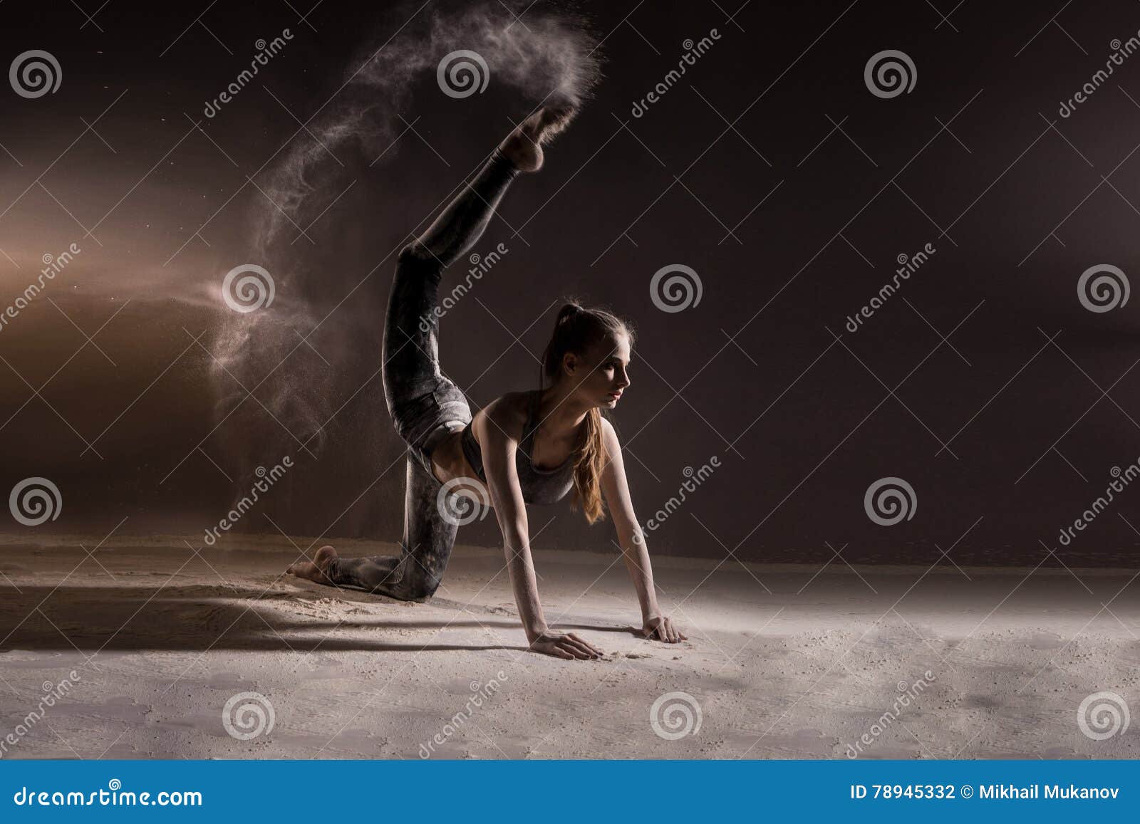 Girl dancing in flour stock photo. Image of dancing, modern - 78945332