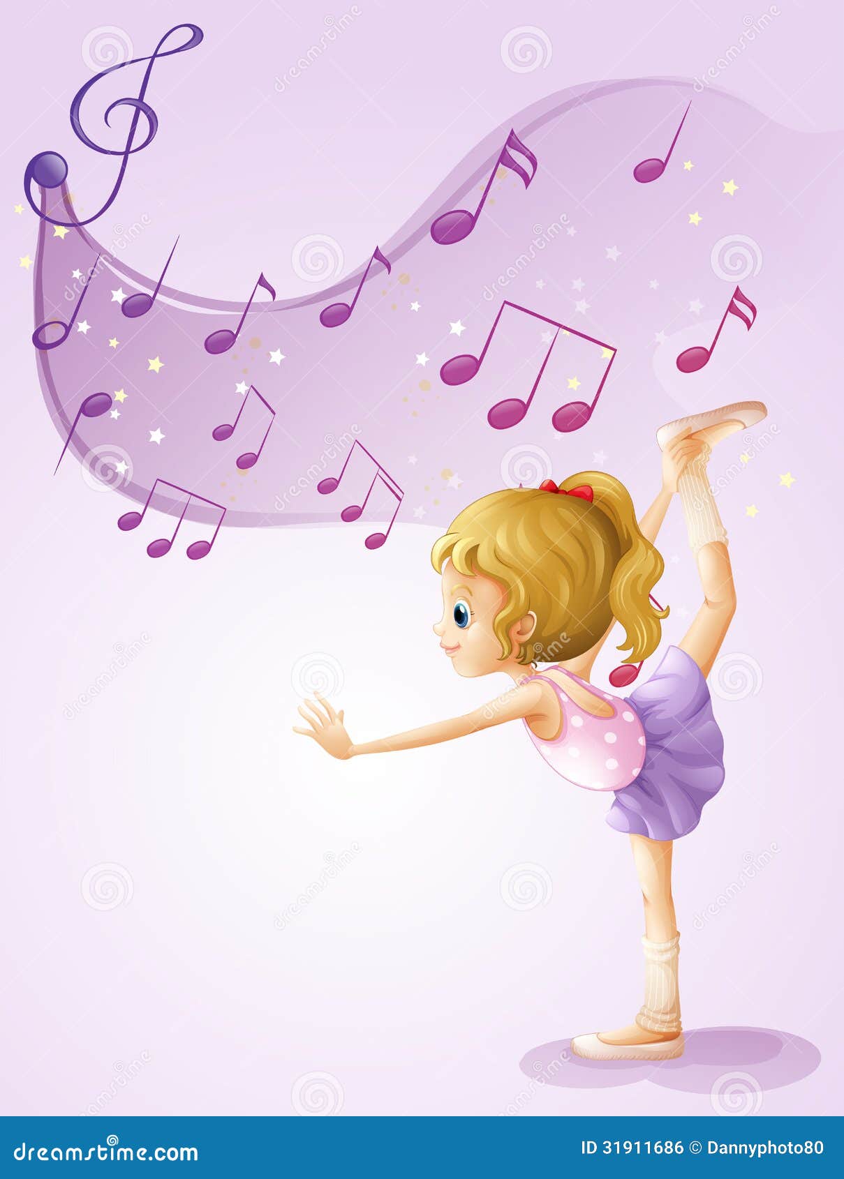 A Girl Dancing with Musical Notes Stock Vector - Illustration of dance ...