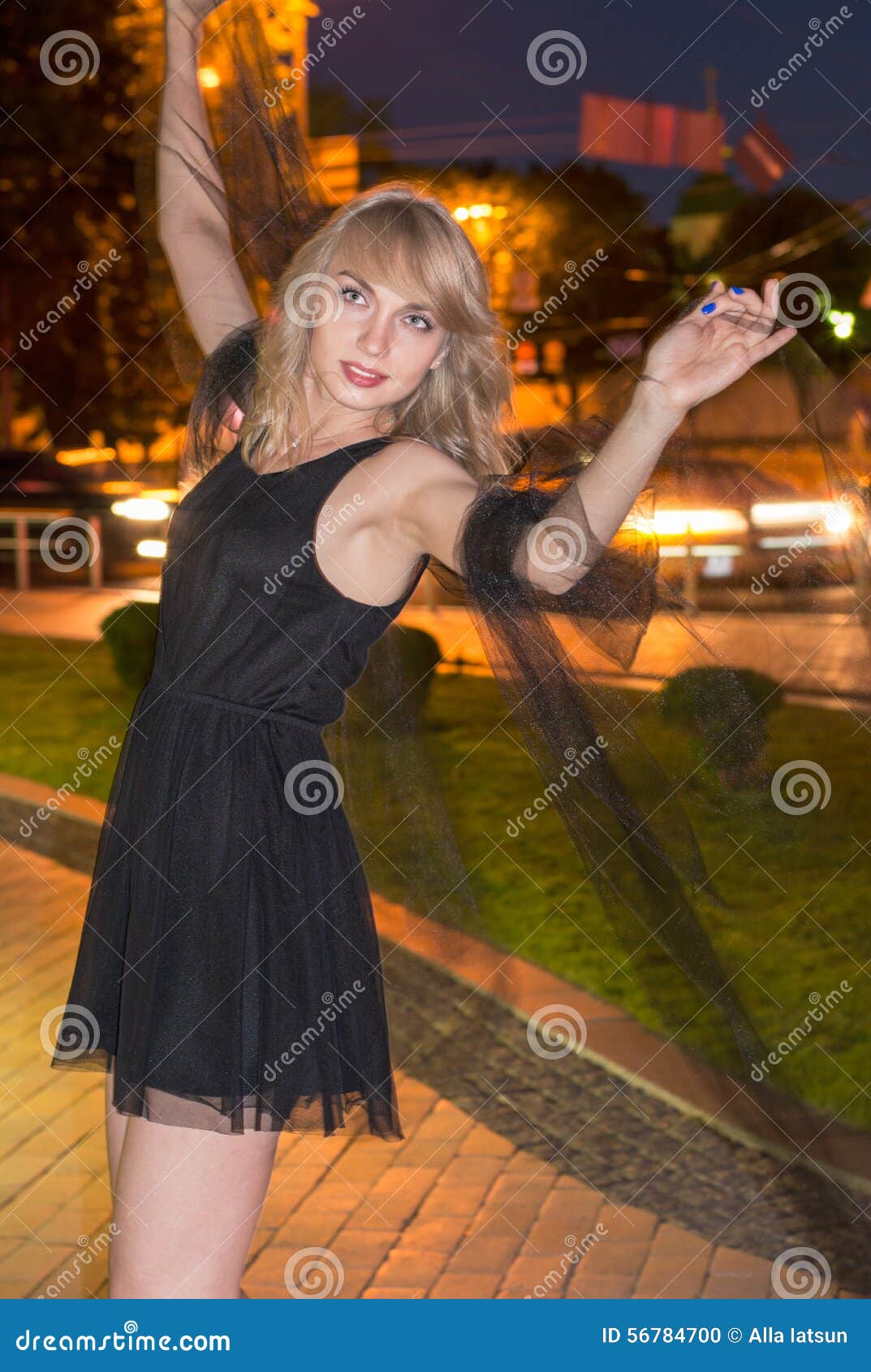 Girl is dancing at night stock photo. Image of nightclub - 56784700