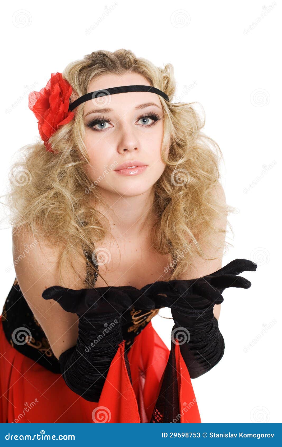 Girl Dancing with Outstretched Hands. Stock Image - Image of ballet ...