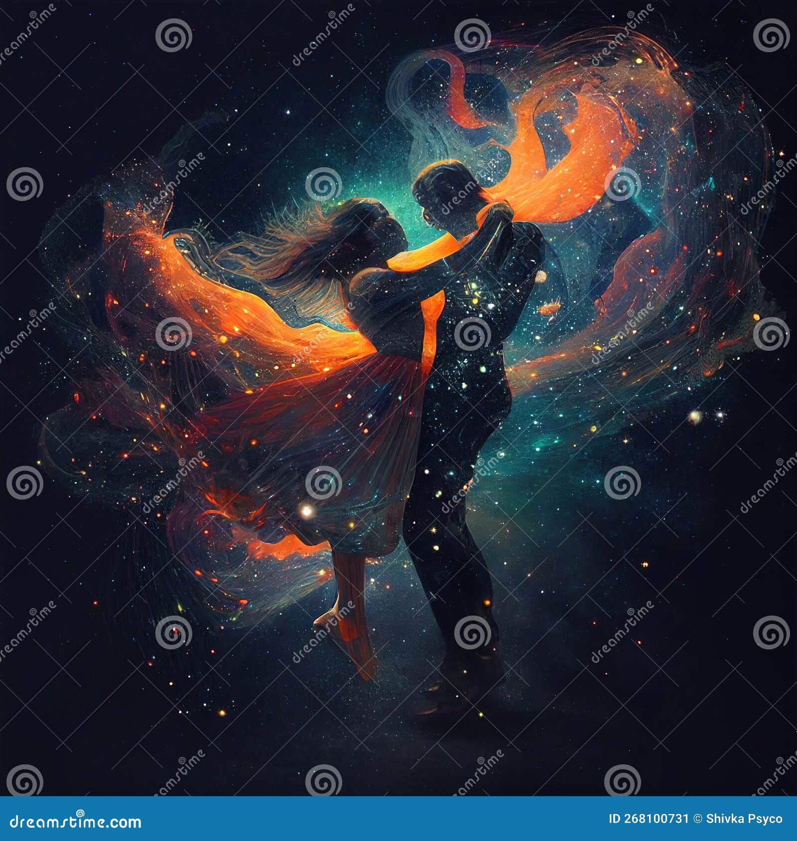Girl in Dancing on Stars Generative AI Stock Illustration ...