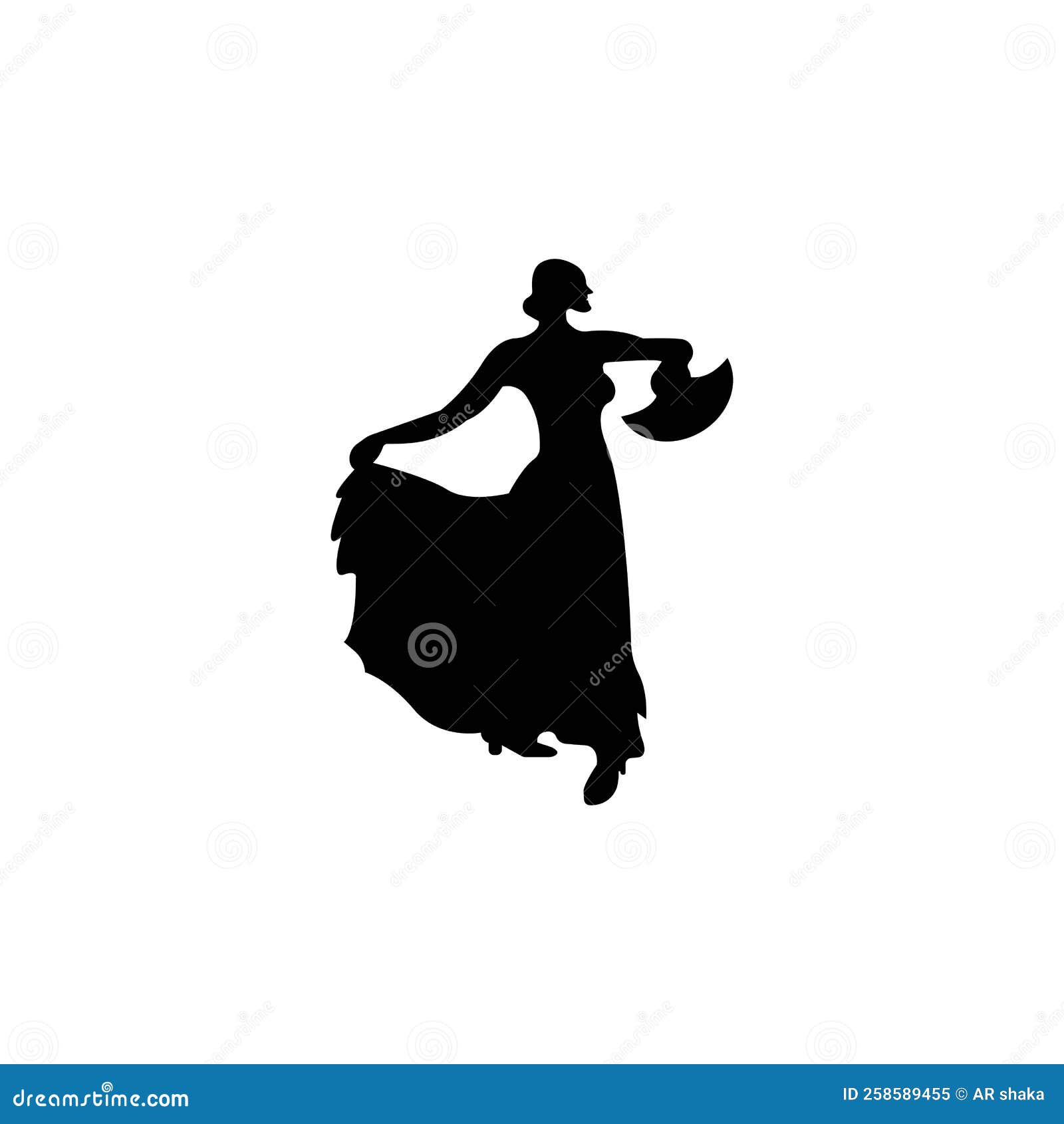 Girl Dancing Traditional Logo Vector Stock Vector - Illustration of ...