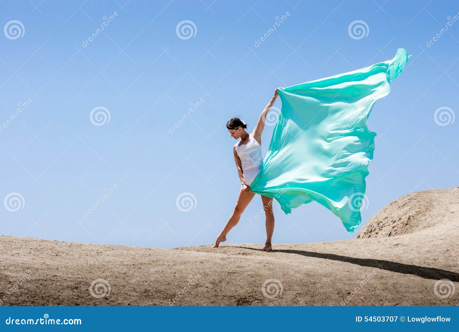 Girl dancing in the wind stock image. Image of deserted - 54503707