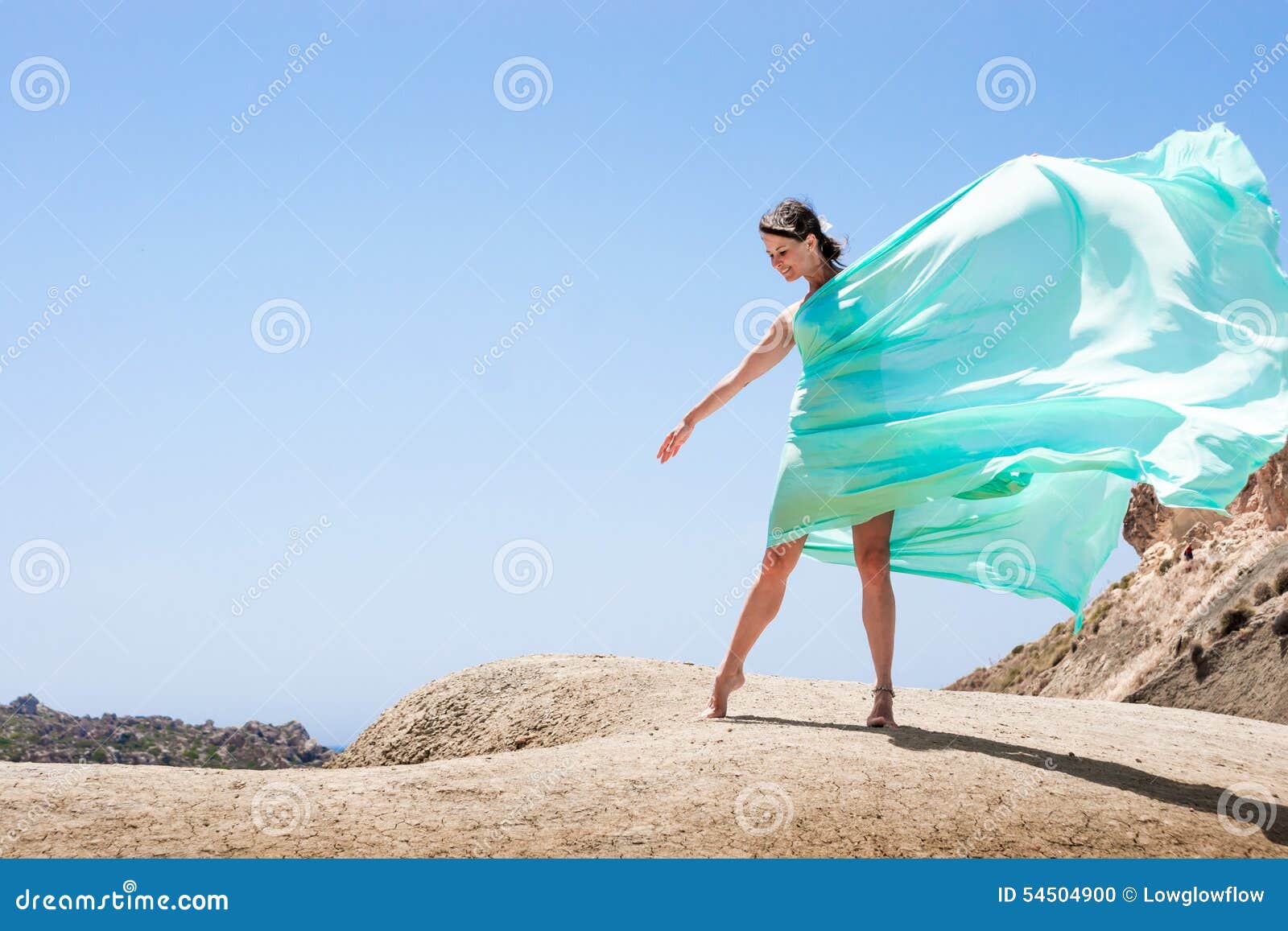 Girl dancing in the wind stock photo. Image of blue, freedom - 54504900