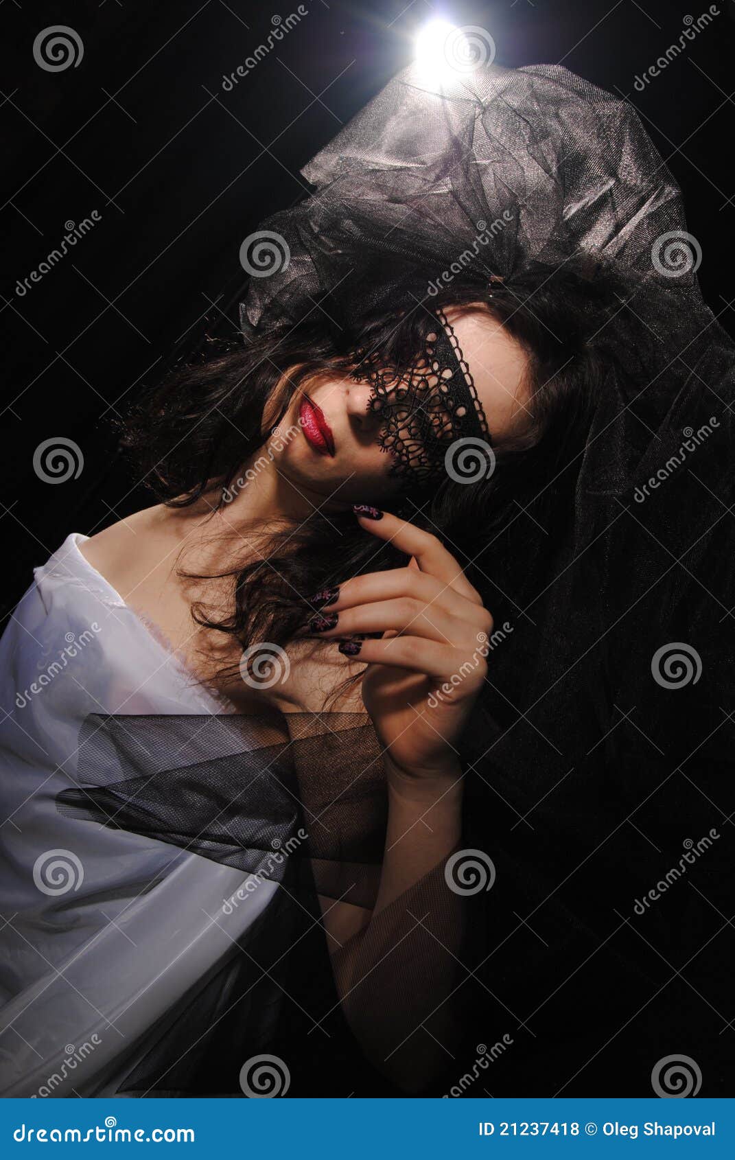A girl is in a dark veil stock photo. Image of luxury - 21237418