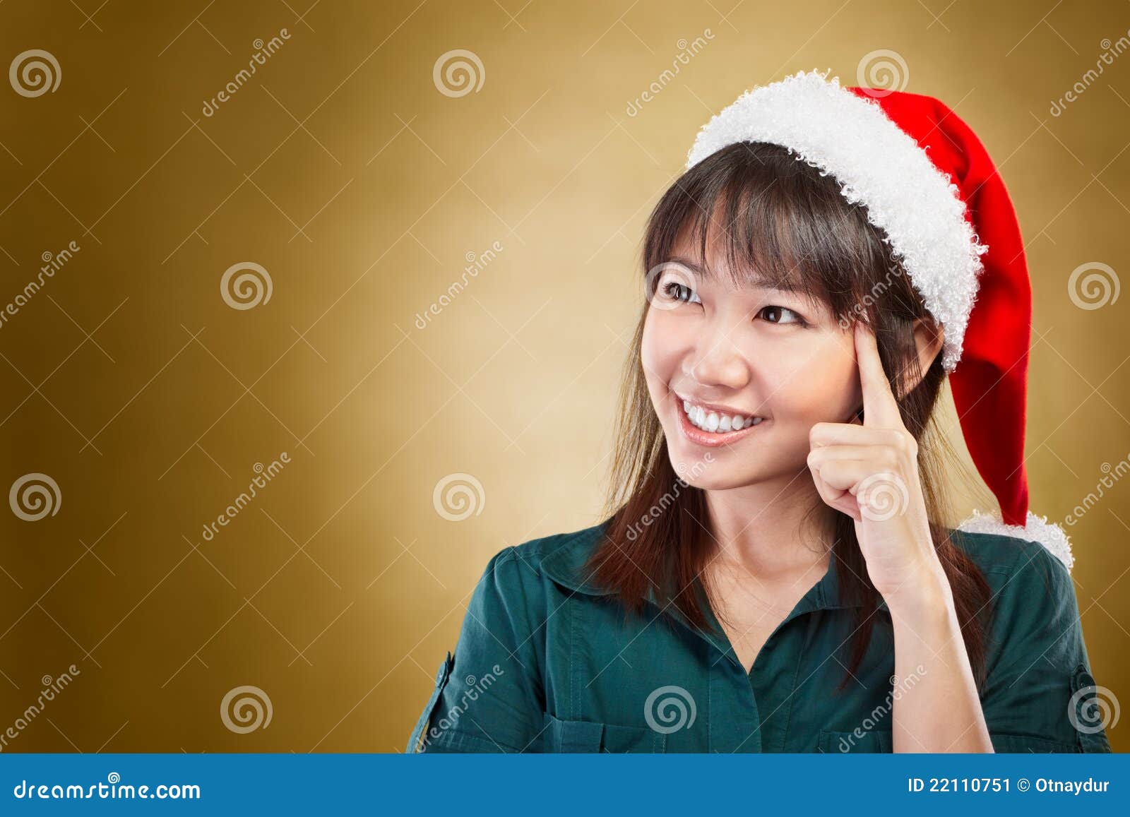 Girl Daydreaming about Christmas Stock Image - Image of away, calm ...