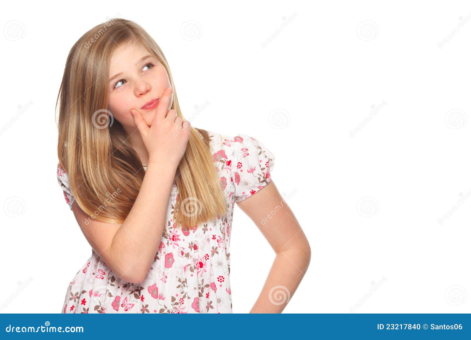 Girl Deep in Thought Looking Away Stock Photo - Image of hand ...