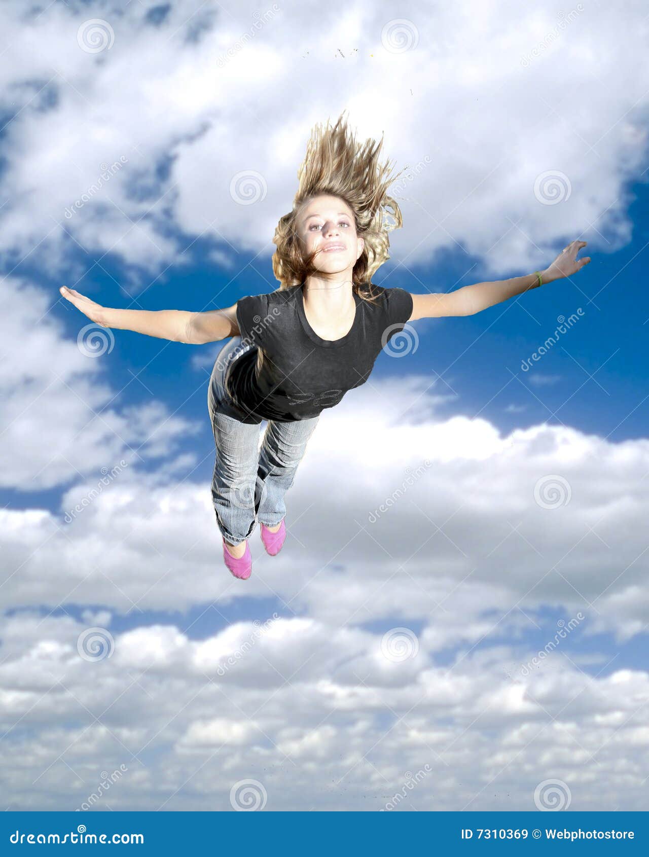 Girl Defying Gravity stock image. Image of health, happy - 7310369
