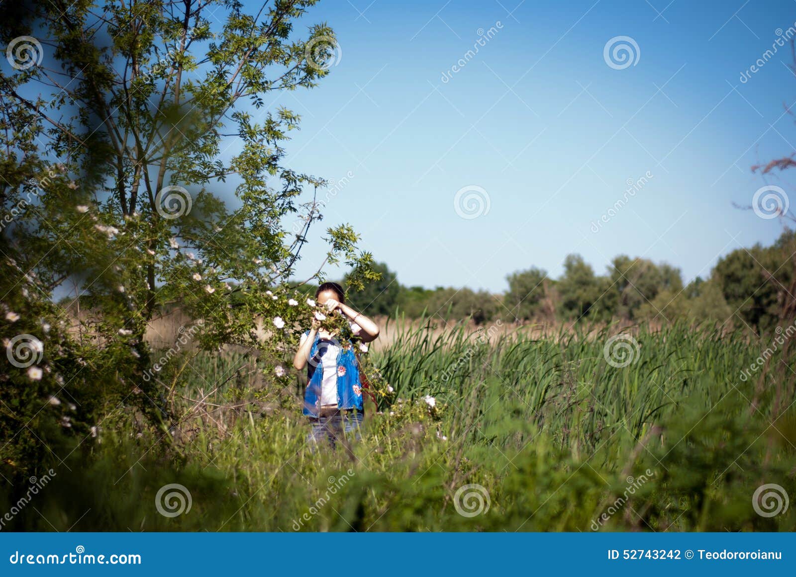 Girl in delta landscape stock photo. Image of beauty - 52743242