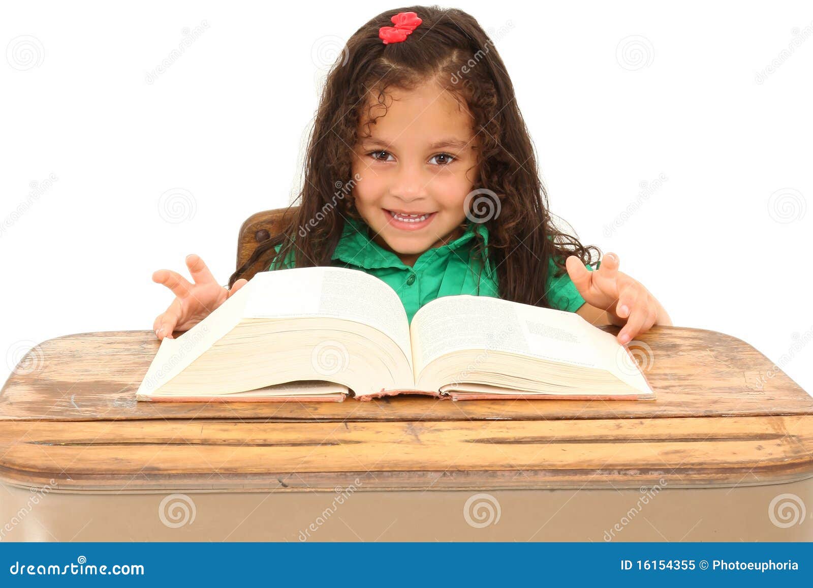 Girl in Desk stock image. Image of smart, smile, curly - 16154355
