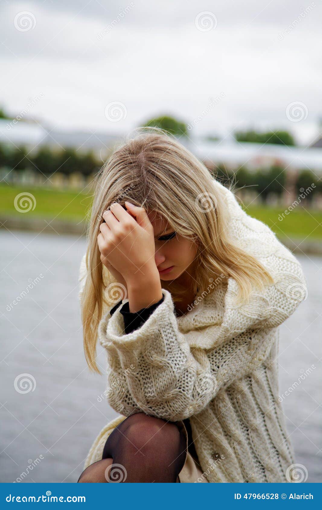 The Girl in Despair and Grief Stock Photo - Image of distraught ...