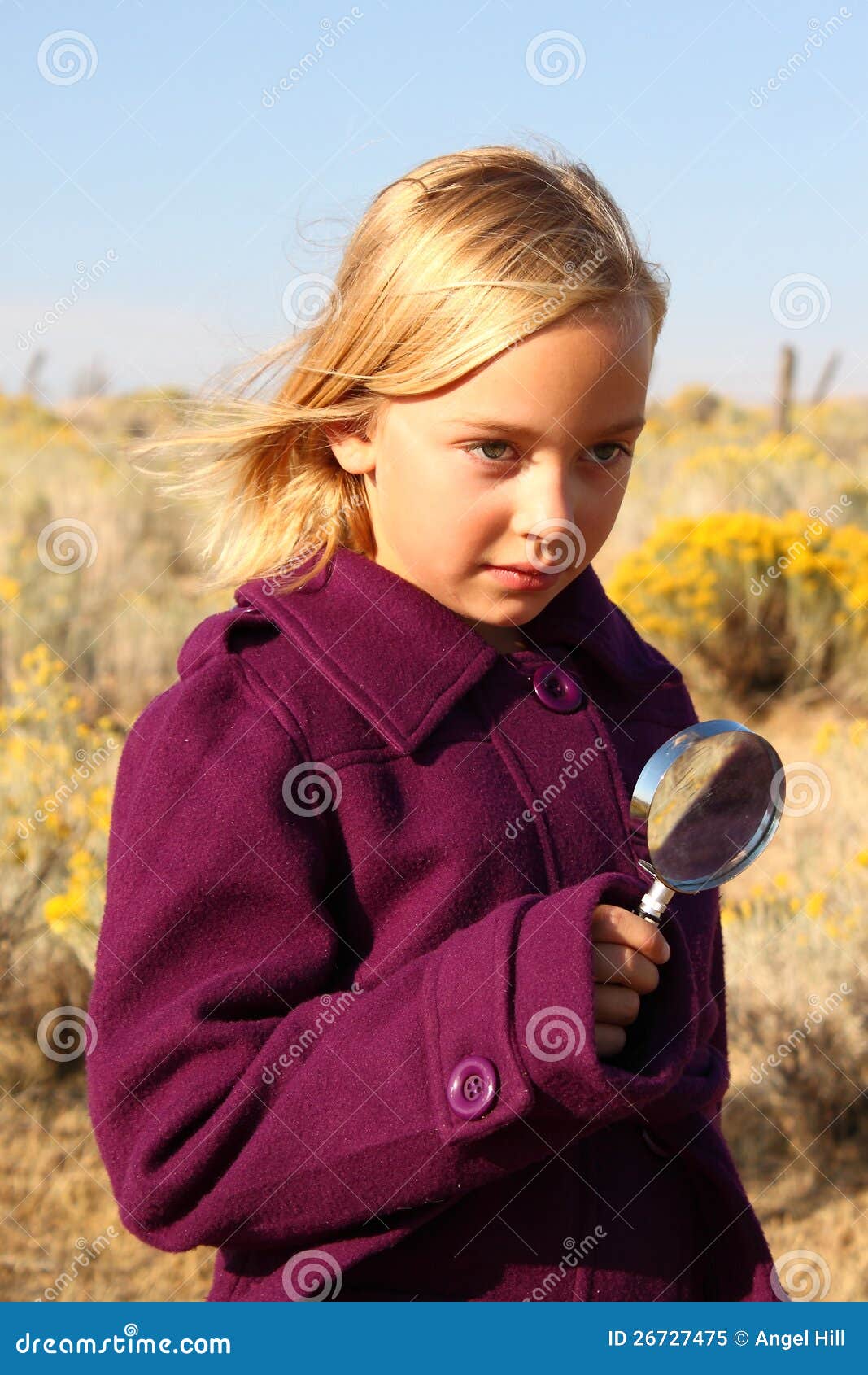 Girl Detective stock image. Image of grass, green, children - 26727475