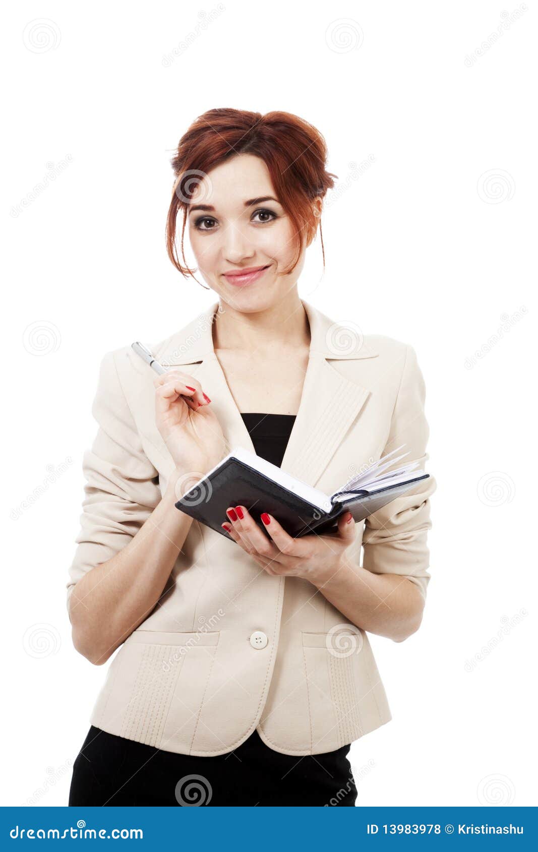 Girl with diary stock photo. Image of pretty, attractive - 13983978
