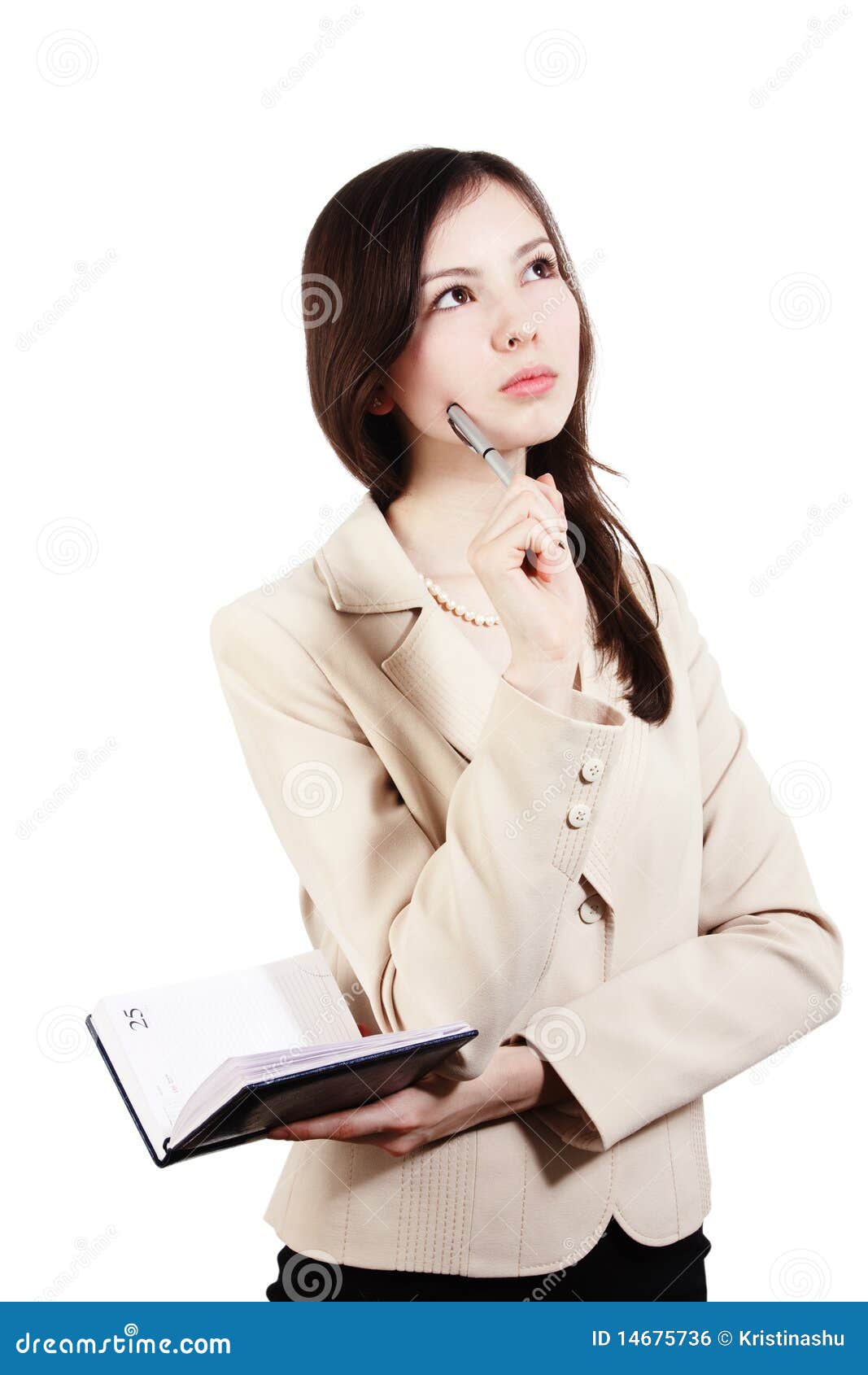 Girl with diary stock photo. Image of adult, lady, jacket - 14675736