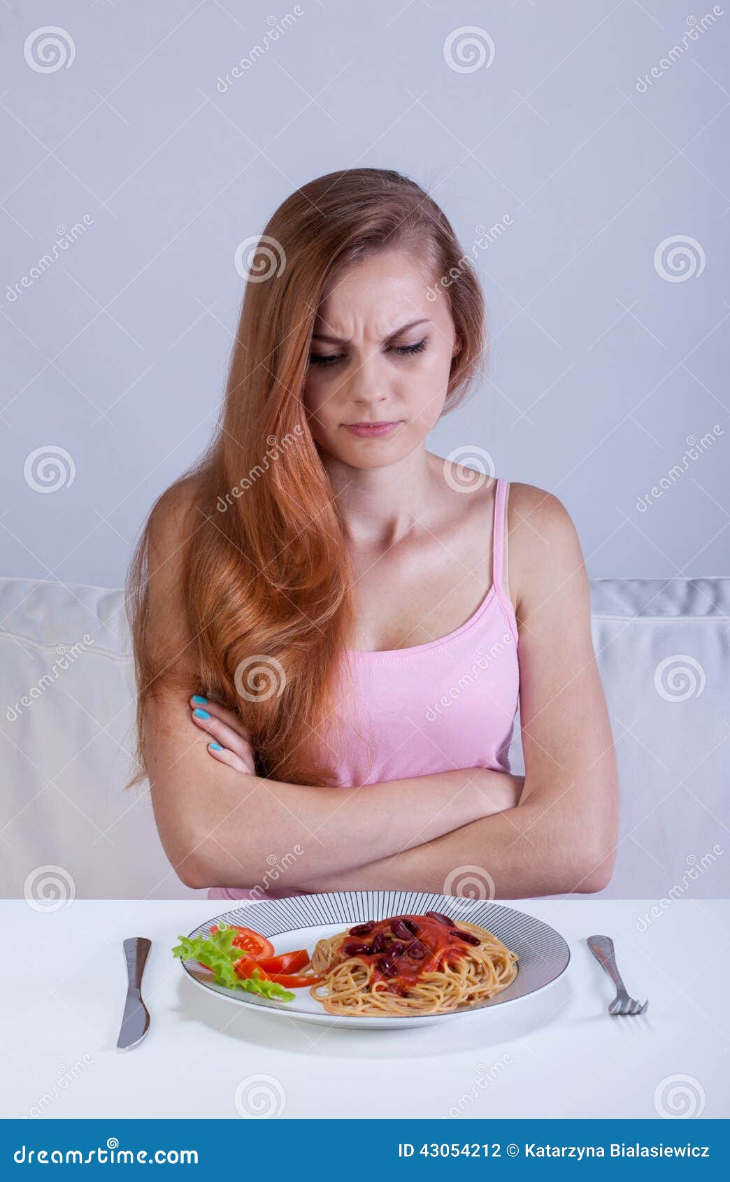 Girl on Diet Doesn T Eat Dinner Stock Photo - Image of refuse, calorie ...