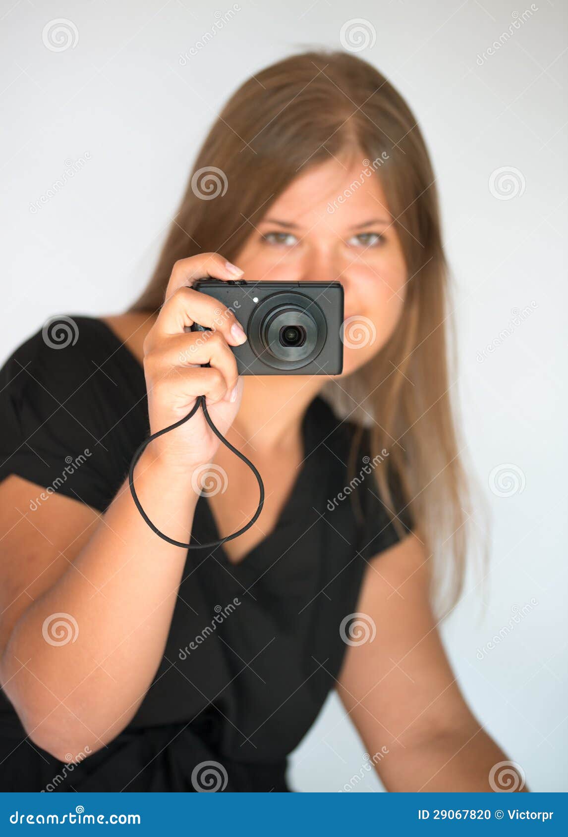 Girl with digital camera stock photo. Image of woman - 29067820
