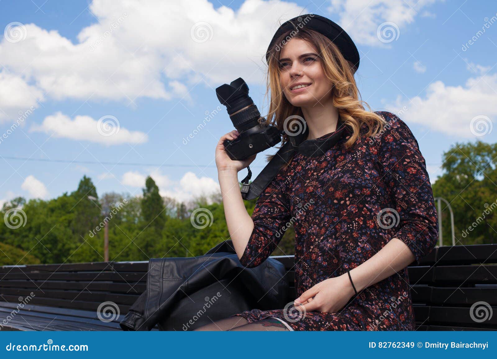 Girl with the Digital Camera Stock Image - Image of equipment, hair ...