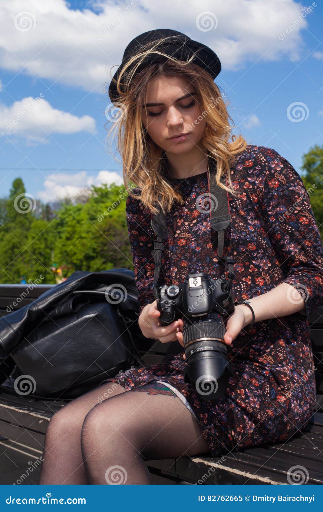 Girl with the Digital Camera Stock Image - Image of caucasian, adult ...