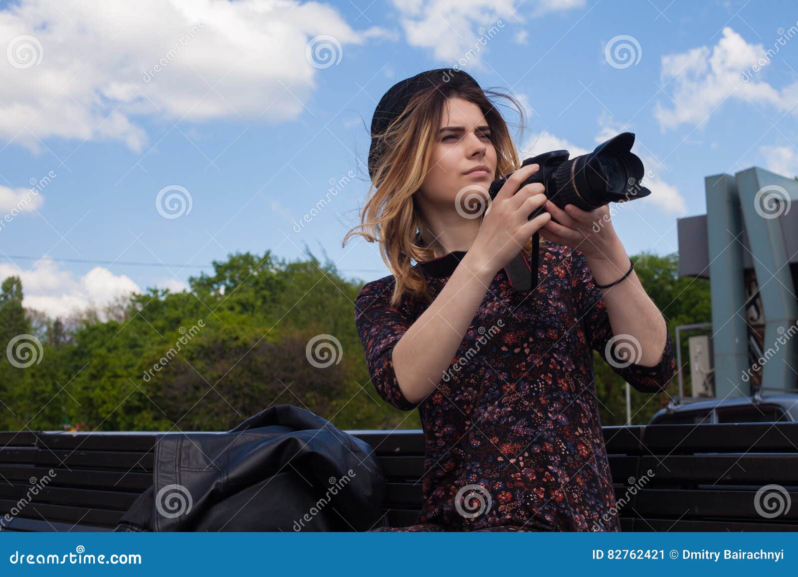 Girl with the Digital Camera Stock Image - Image of photographer ...