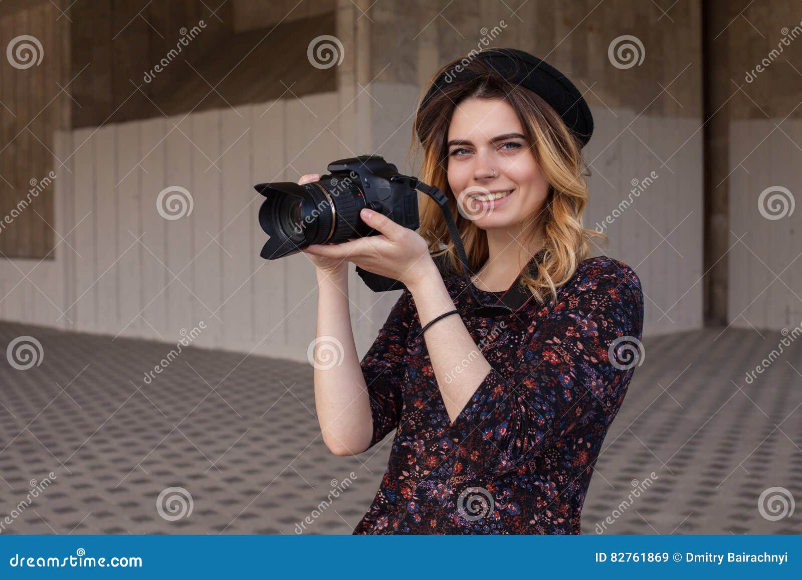 Girl with the Digital Camera Stock Image - Image of photographer, blond ...