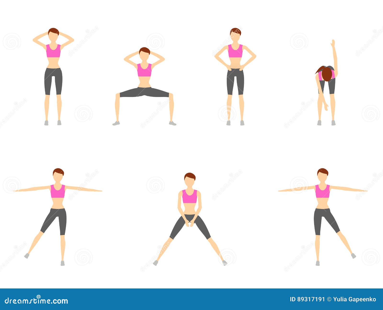 Girl Dioing Exercise on White Background Vector Illustration EPS10 ...