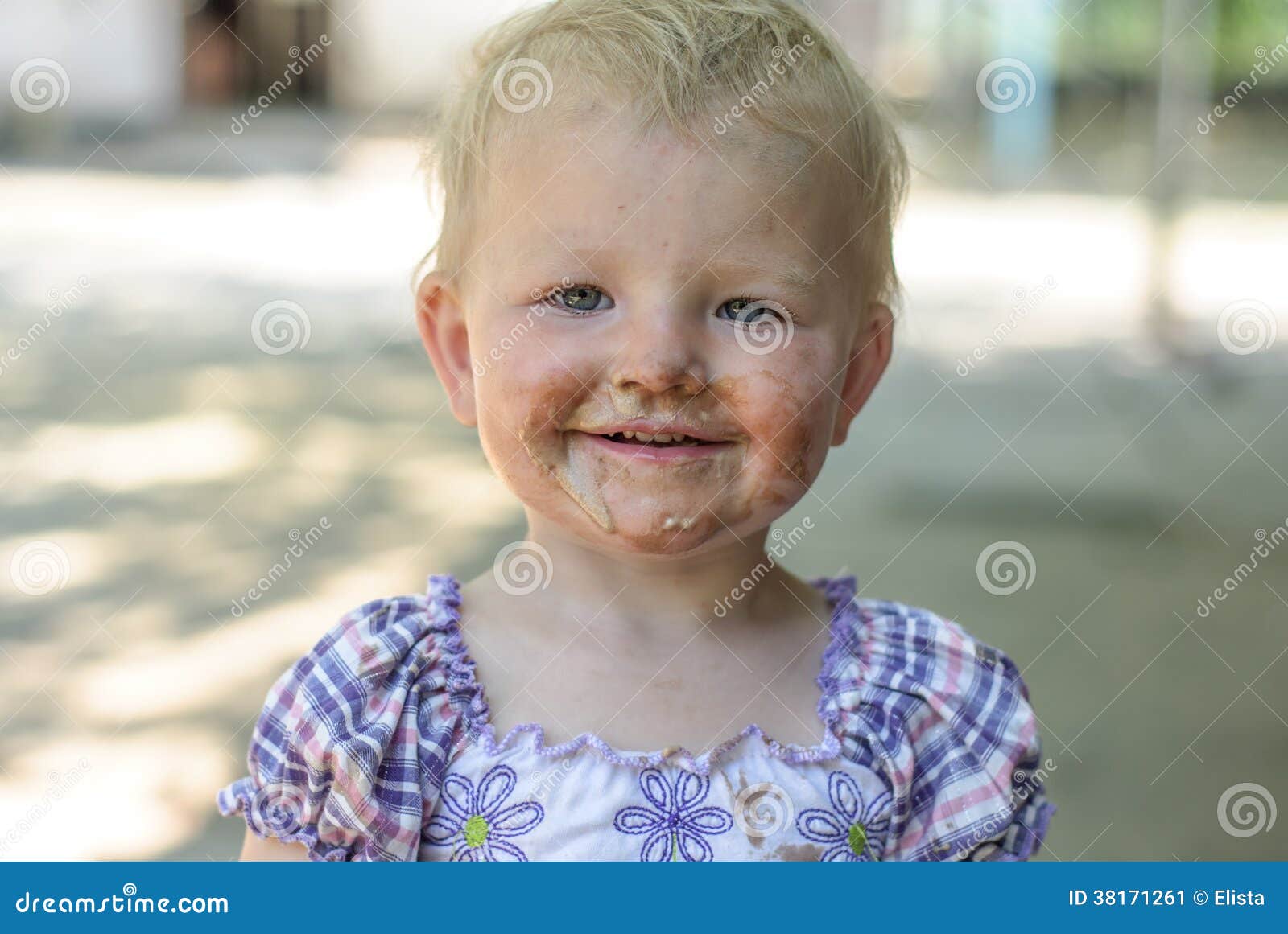 Girl with a dirty face stock image. Image of eating, attractive - 38171261