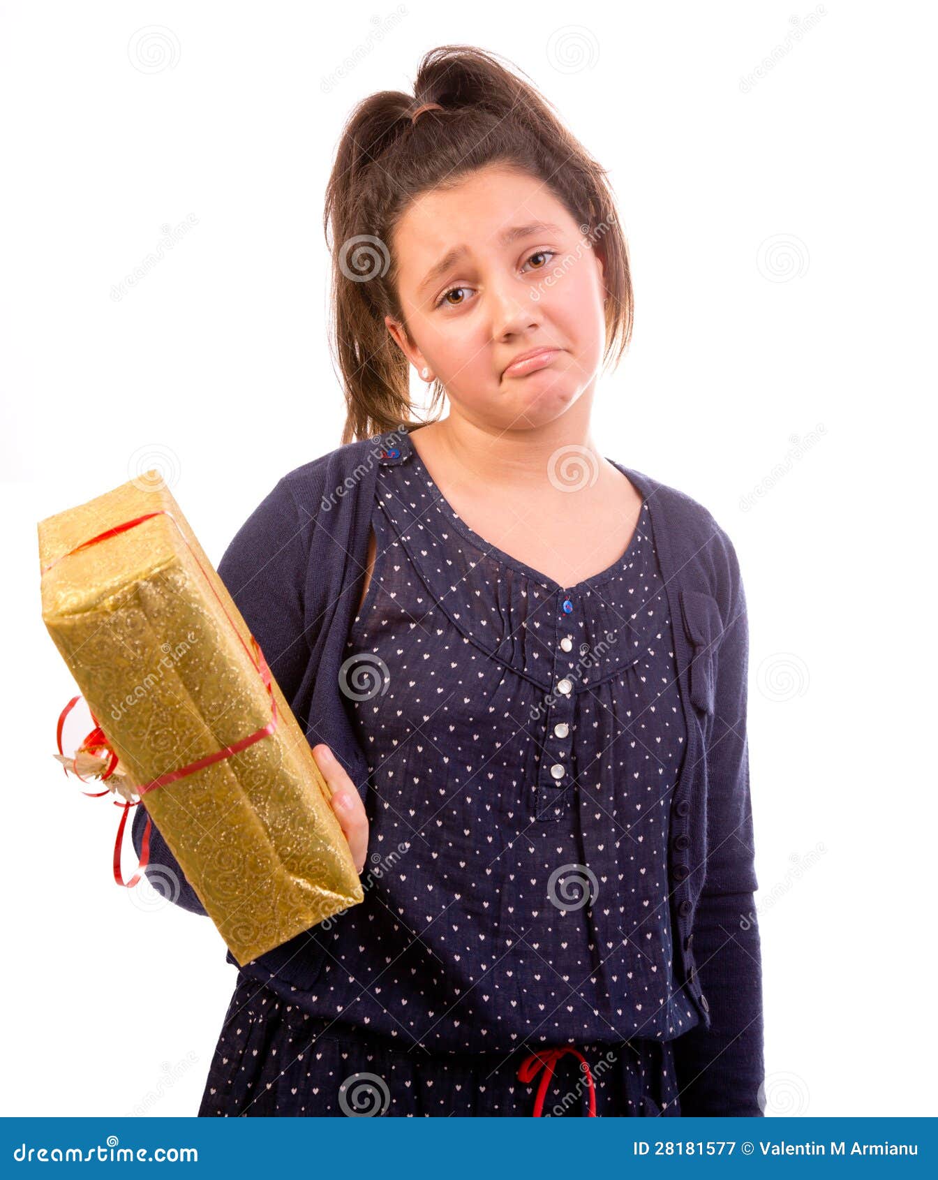 Girl Disappointed Bad Movie. Reluctant Redhead Curly-haired Female Look ...